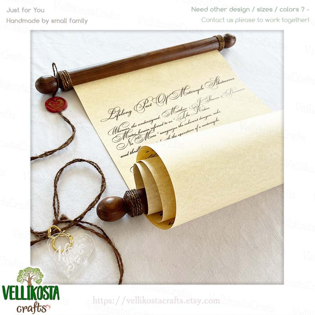 Custom Paper Scroll Wedding Greeting Card Anniversary Love Letter Roll ...