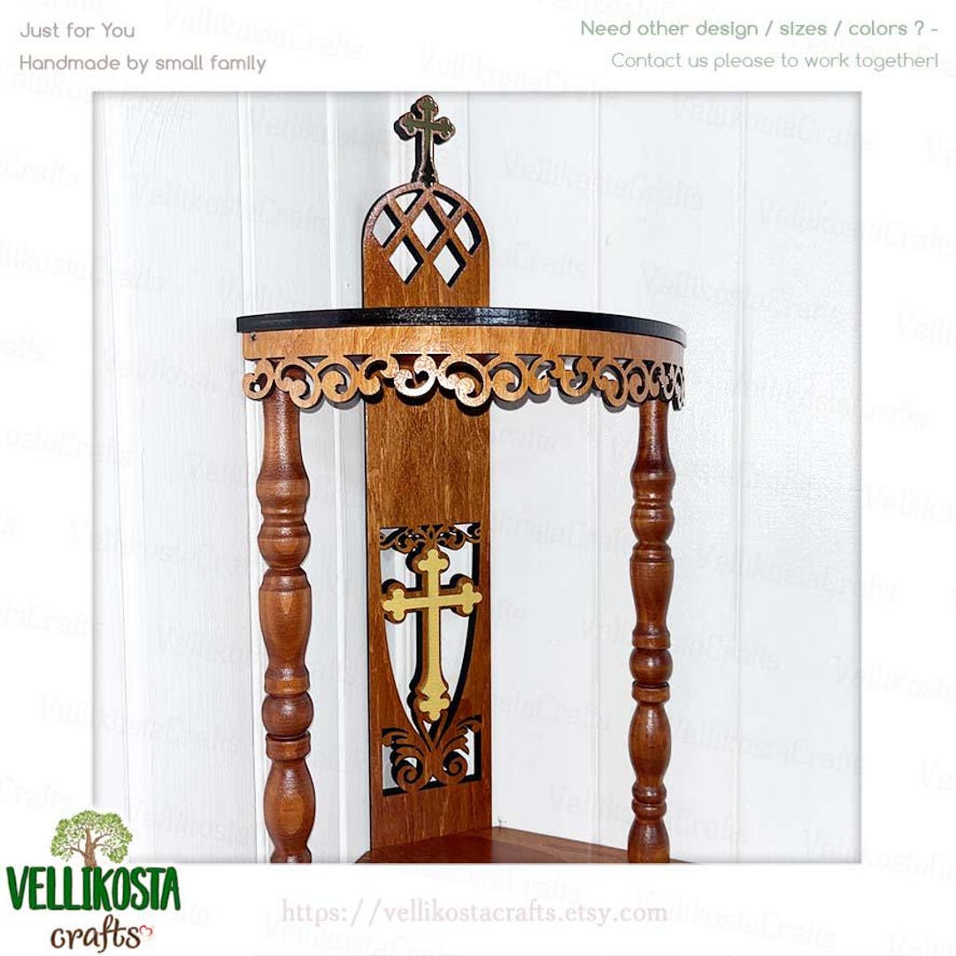 Wood Corner Altar Shelf Display, Christian Catholic Orthodox Home ...