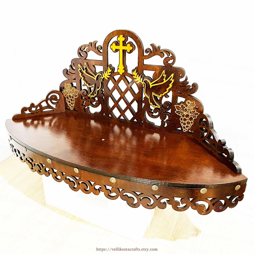 Wooden Altar Shelf: Christian Orthodox Icon Display, Wall Decor - Etsy
