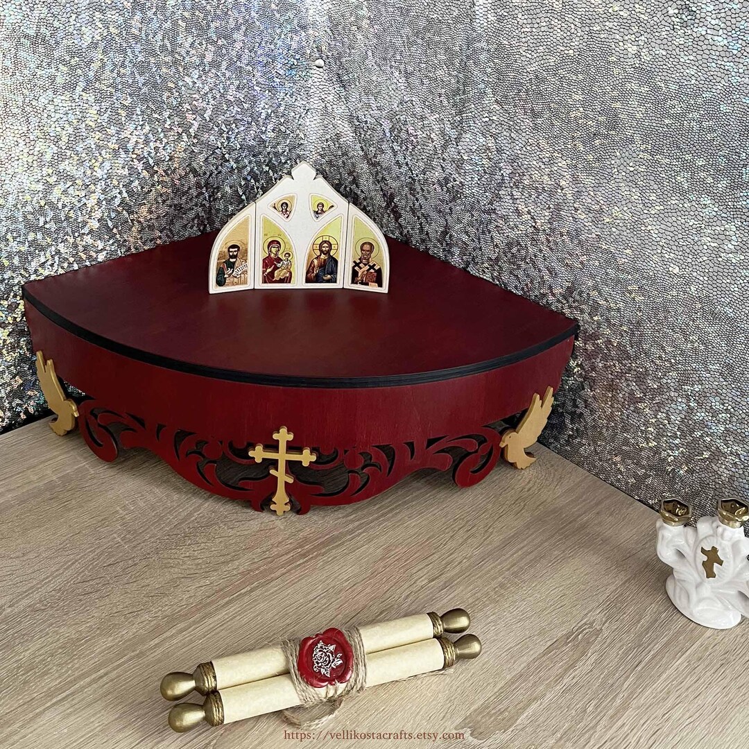 Wooden Corner Altar Shelf: Catholic Orthodox Iconostasis Display - Etsy