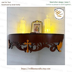 Corner Altar Shelf Christian Catholic Orthodox, Shelf for Ashes Urn ...