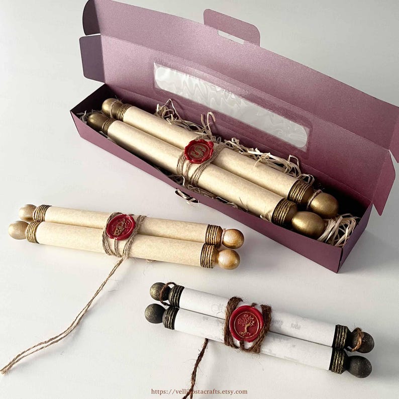 Handmade Antique Paper Scroll: Personalized Love Letter, Wedding Vow - Etsy