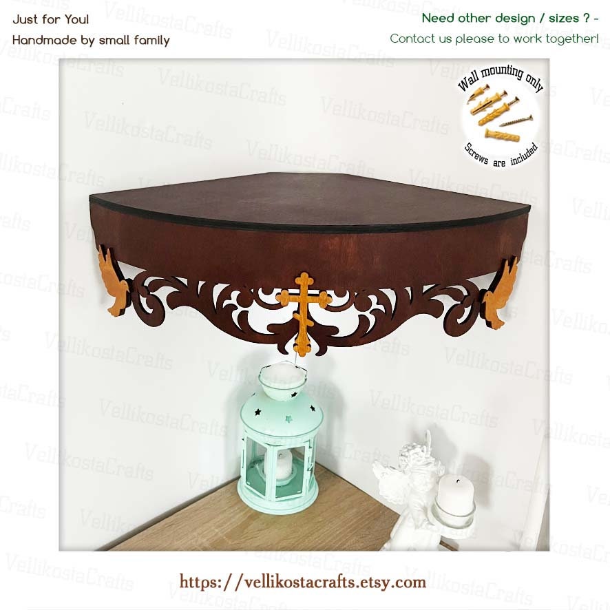 Wood Corner Altar Shelf Christian Catholic Orthodox Home Prayer Corner ...