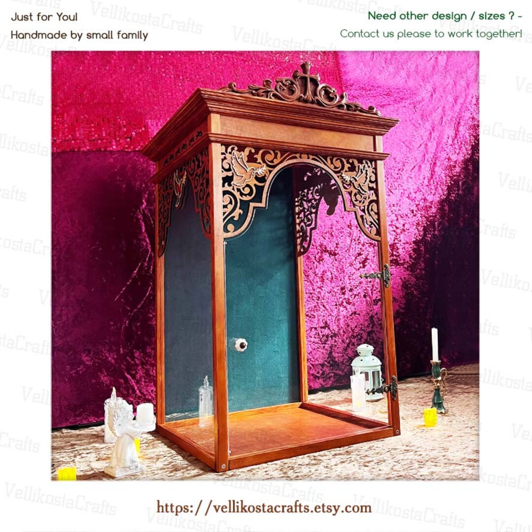 Wood Case Box Display Statue Sculpture Niche Oratory Home Shrine ...