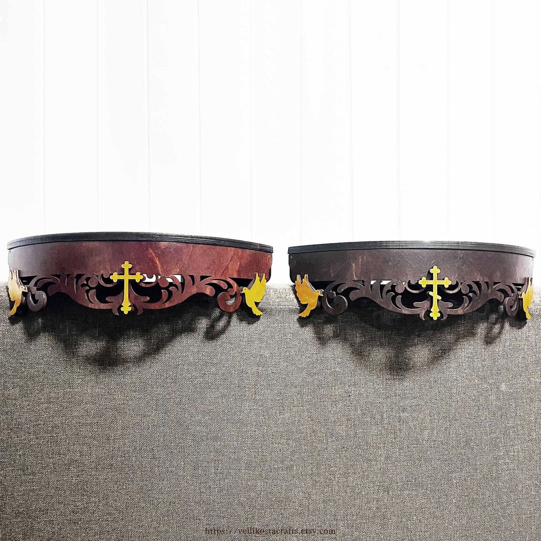 Handmade Wooden Corner Altar Shelf: Orthodox Christian Icon Display - Etsy