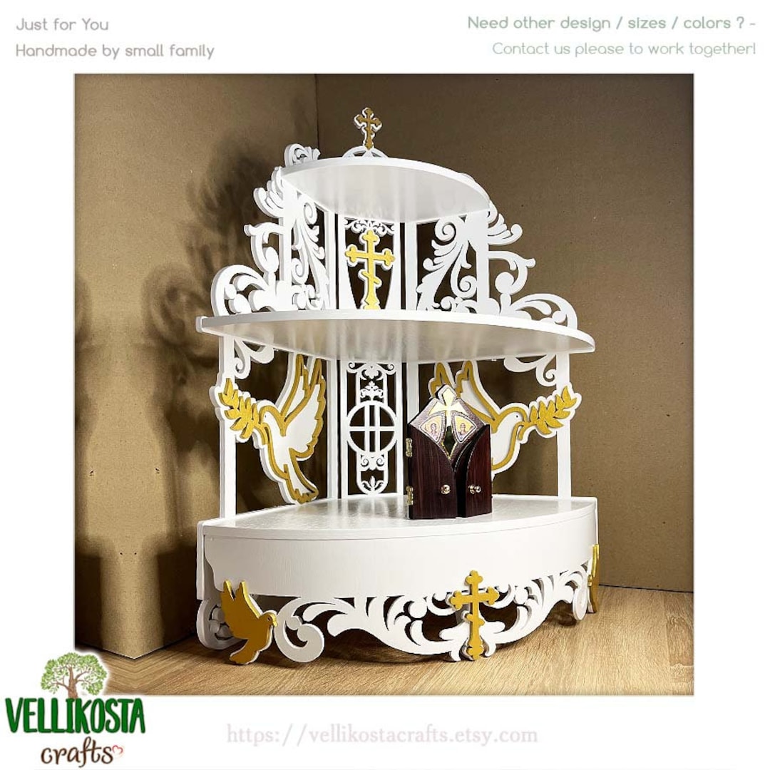 Wood Corner Niche Altar Christian Shelf Catholic Orthodox Home Prayer ...