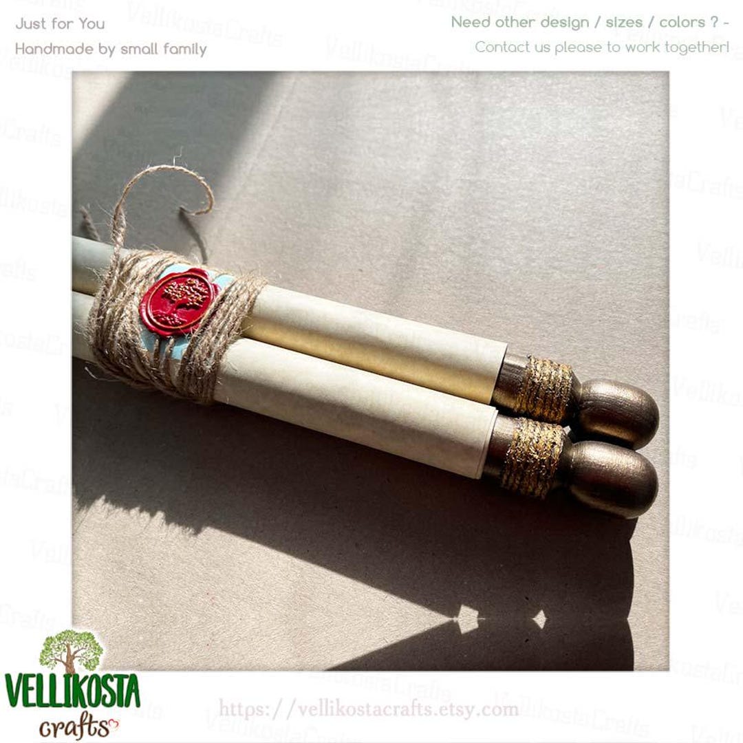 Custom Scroll Anniversary Greeting Card Love Letter Rolled Wooden Rods ...