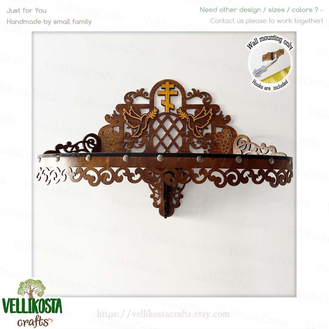 Wood Floating Shelf for Icons – Wall-mounted Christian Altar Display ...