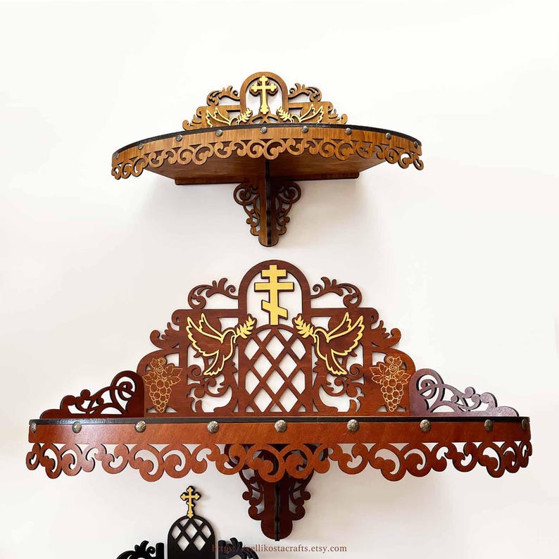 Walnut Wood Christian Altar Shelf: Catholic Orthodox Home Shrine - Etsy