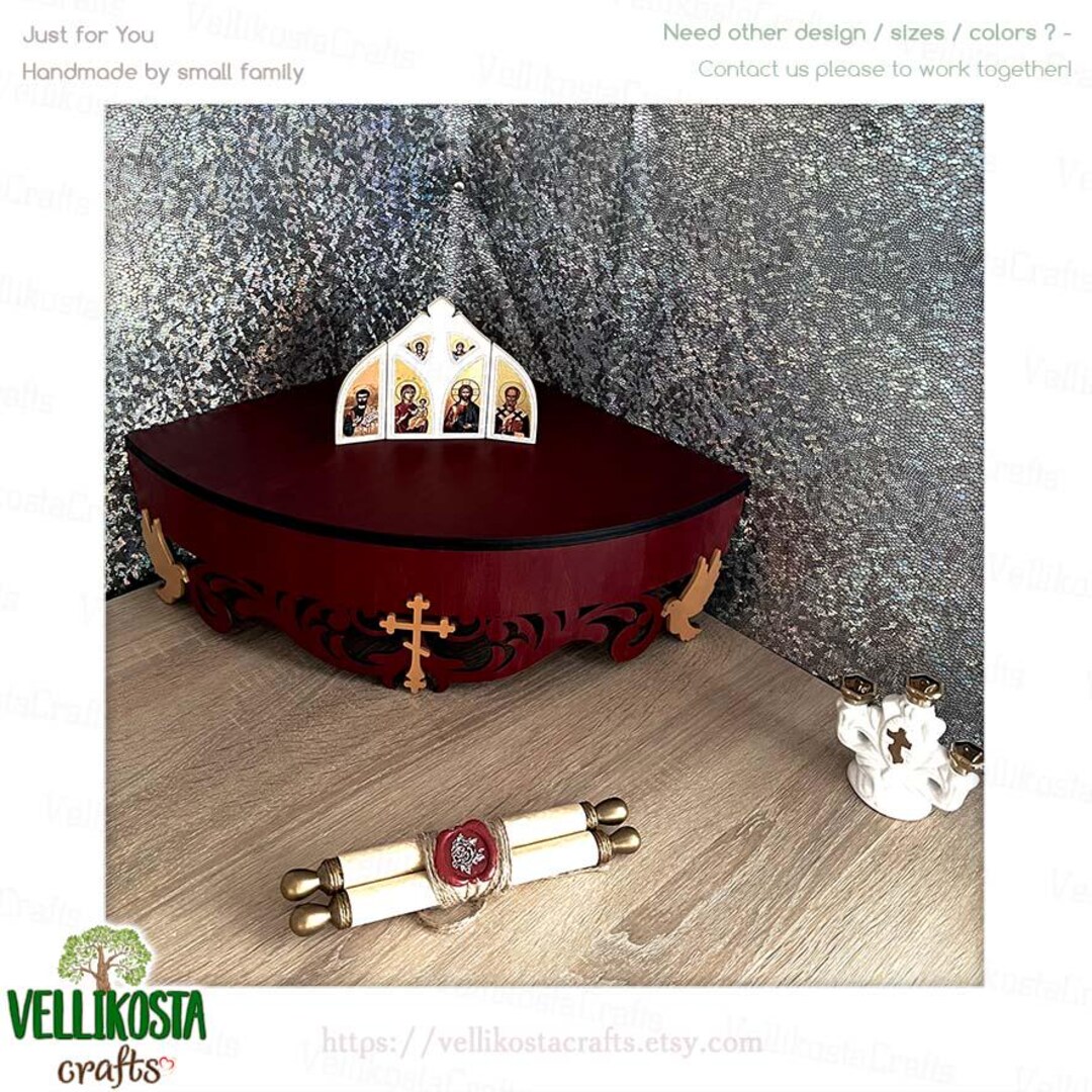 Wooden Corner Altar Shelf for Statues & Icons – Catholic Orthodox ...