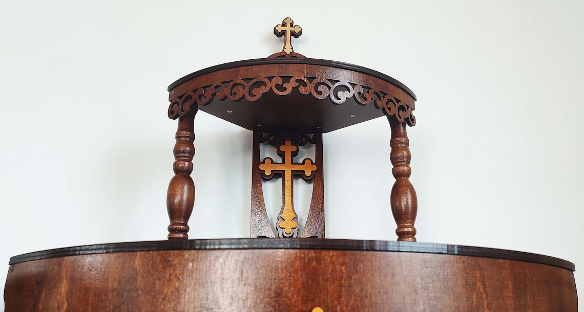 Wooden Corner Altar Corner Shelf Display Altar Christian Catholic ...