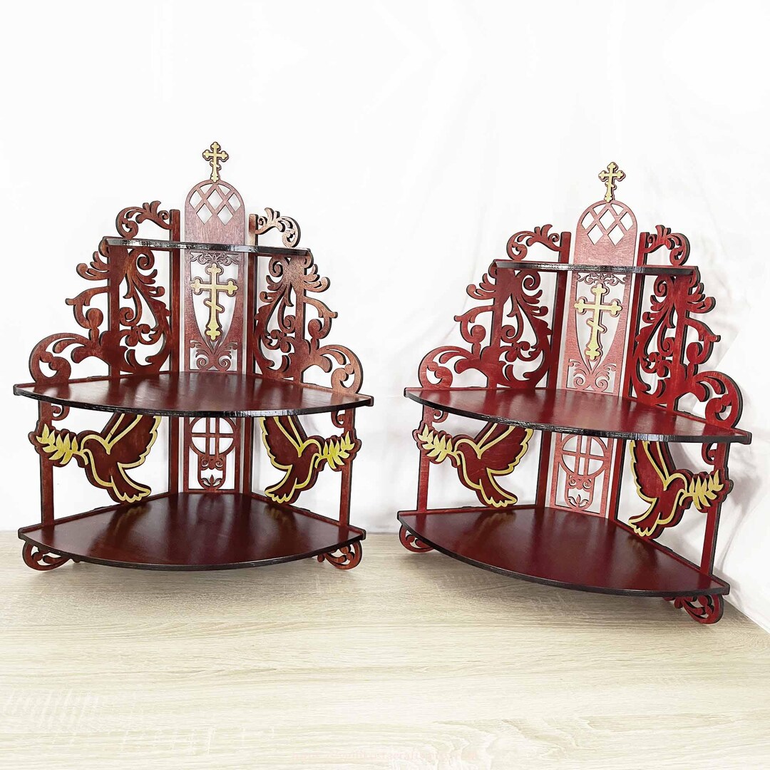 Corner Altar Shelves: Wooden Christian Orthodox Iconostasis - Etsy