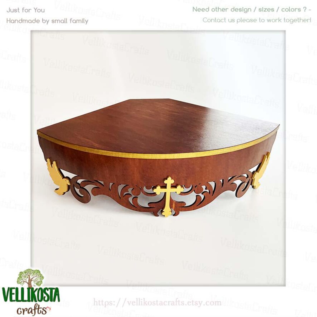 Corner Shelf Wood Altar for Icons – Orthodox Christian Catholic Home ...