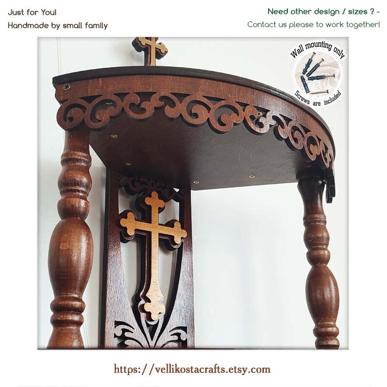 Wooden Corner Shelf, Corner Altar Wood Display Christian Catholic ...