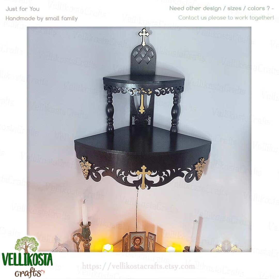 Corner Altar Wooden Shelf Display, Christian Catholic Orthodox Home ...