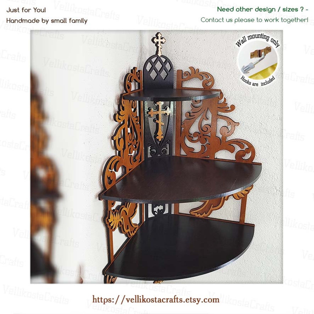 Wooden Display Corner Shelf Altar Iconostasis Shelves Christian ...