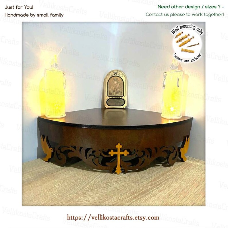 Corner Shelf Statue Display Altar Orthodox Christian Catholic Home ...