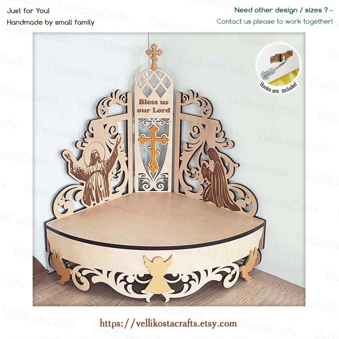 Handmade Wooden Corner Shelf: Christian Orthodox Icon Altar - Etsy