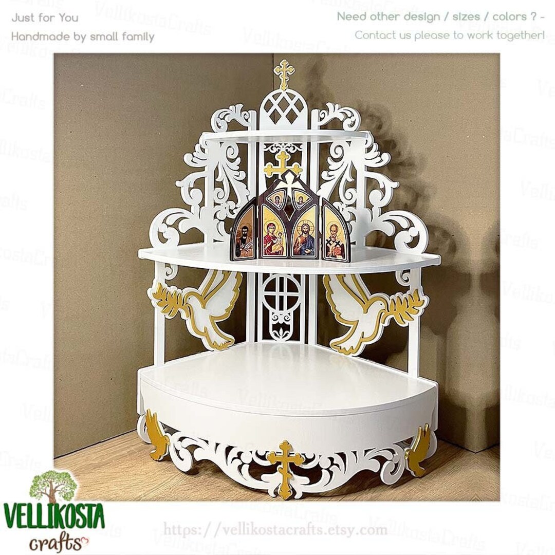 Wooden Icon Triptych Jesus Christ Virgin Mary St. Nicholas Archangels ...