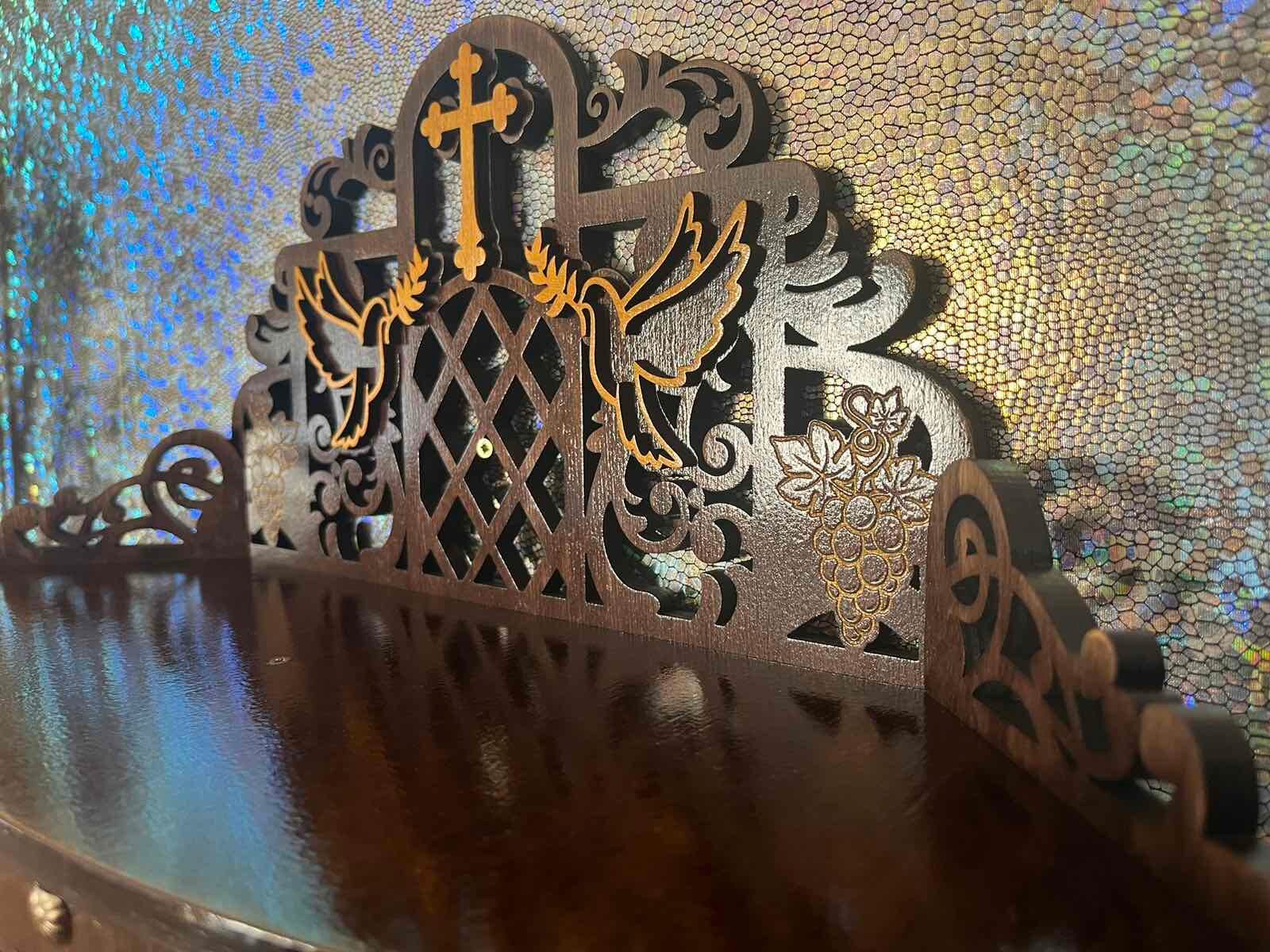 Wooden Walnut Display Wall Shelf Display Icons Christian Altar Wood ...