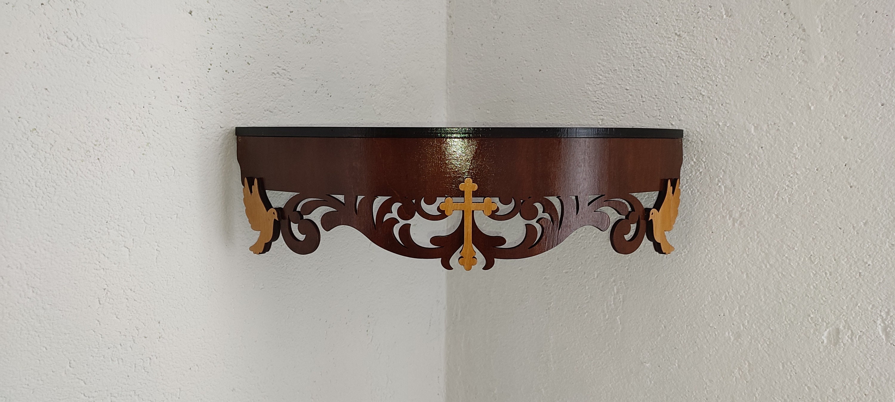 Corner Shelf Statue Display Jesus Christ God Lord Virgin Mary Angels ...