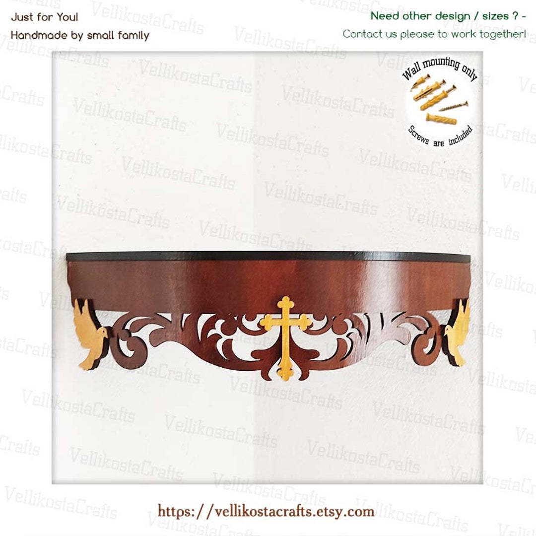 Corner Shelf Wooden Display Christian Catholic Orthodox Home Prayer ...