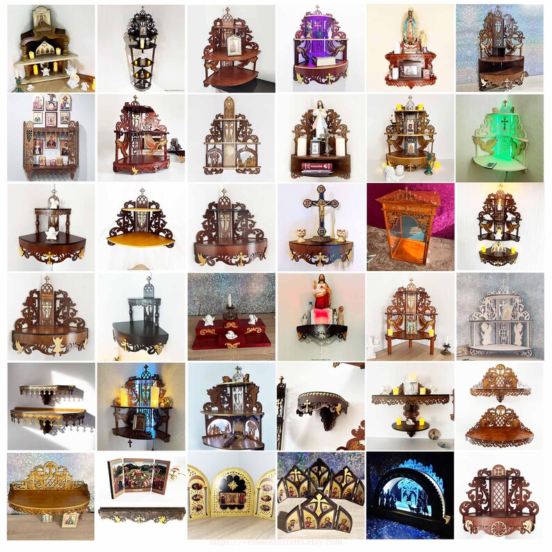 Corner Altar Shelf With Night Lights: Christian Orthodox Icon Display ...