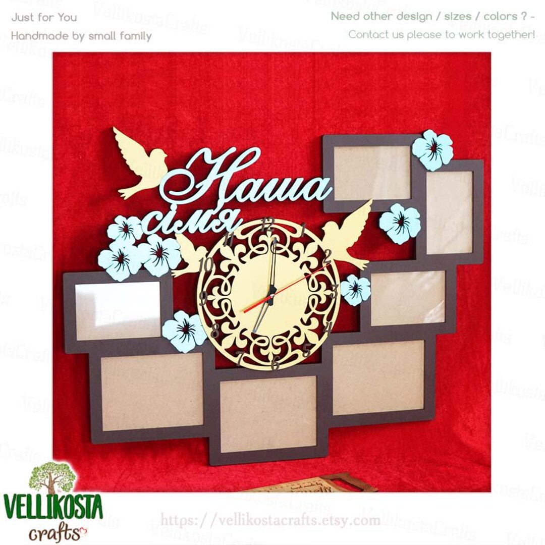 Family Clock, Our Family Photo Clock, Family Gift Picture Clock, Custom ...