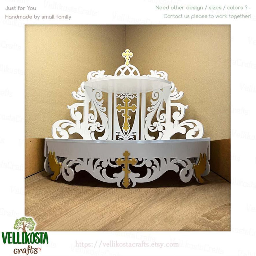 Wooden Corner Shelf Desk Display Altar Shelves Christian Catholic ...