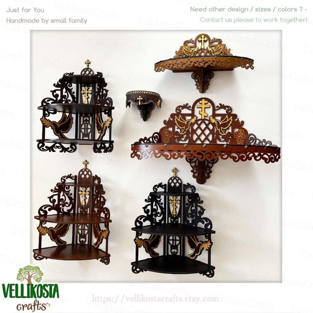 Corner Altar Shelf Wooden Display Orthodox Catholic Christian Home ...