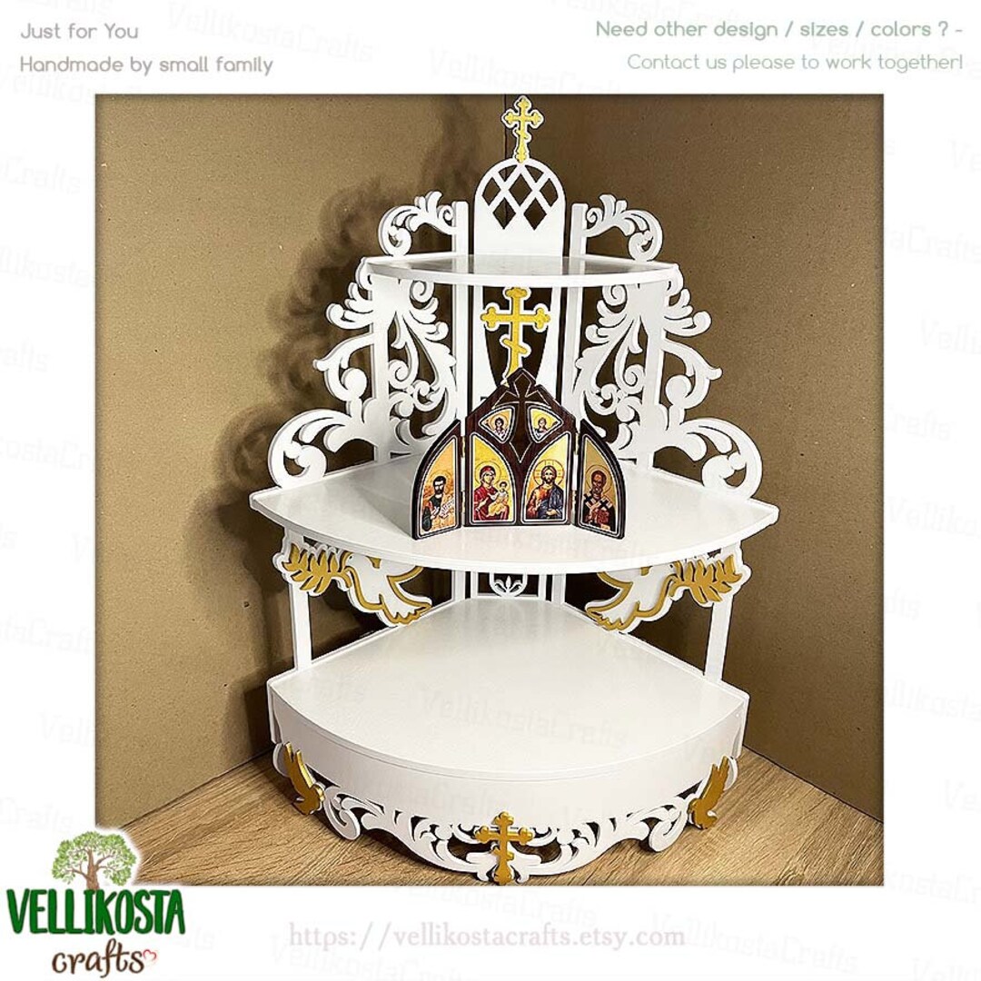 Wood Corner Altar Christian Shelf Catholic Orthodox Home Prayer Corner ...