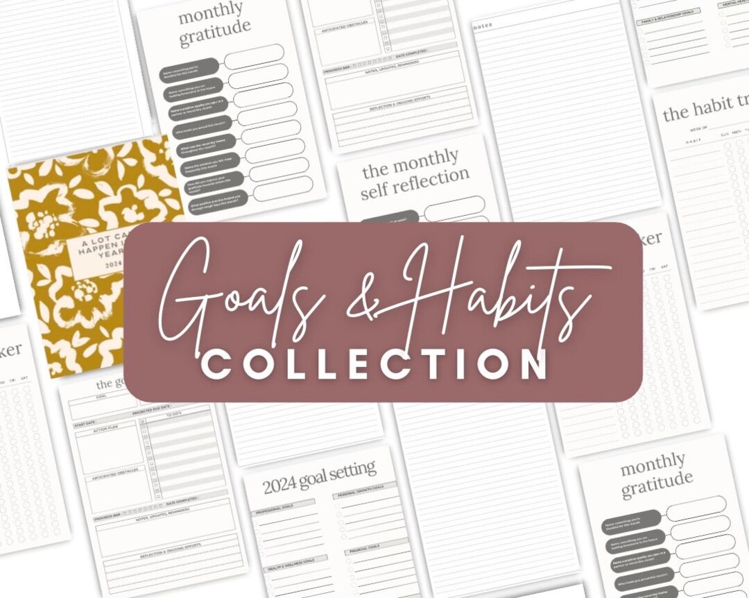 Goal & Habit Tracker, Printable, Goal Setting Workbook, Habit Tracker ...