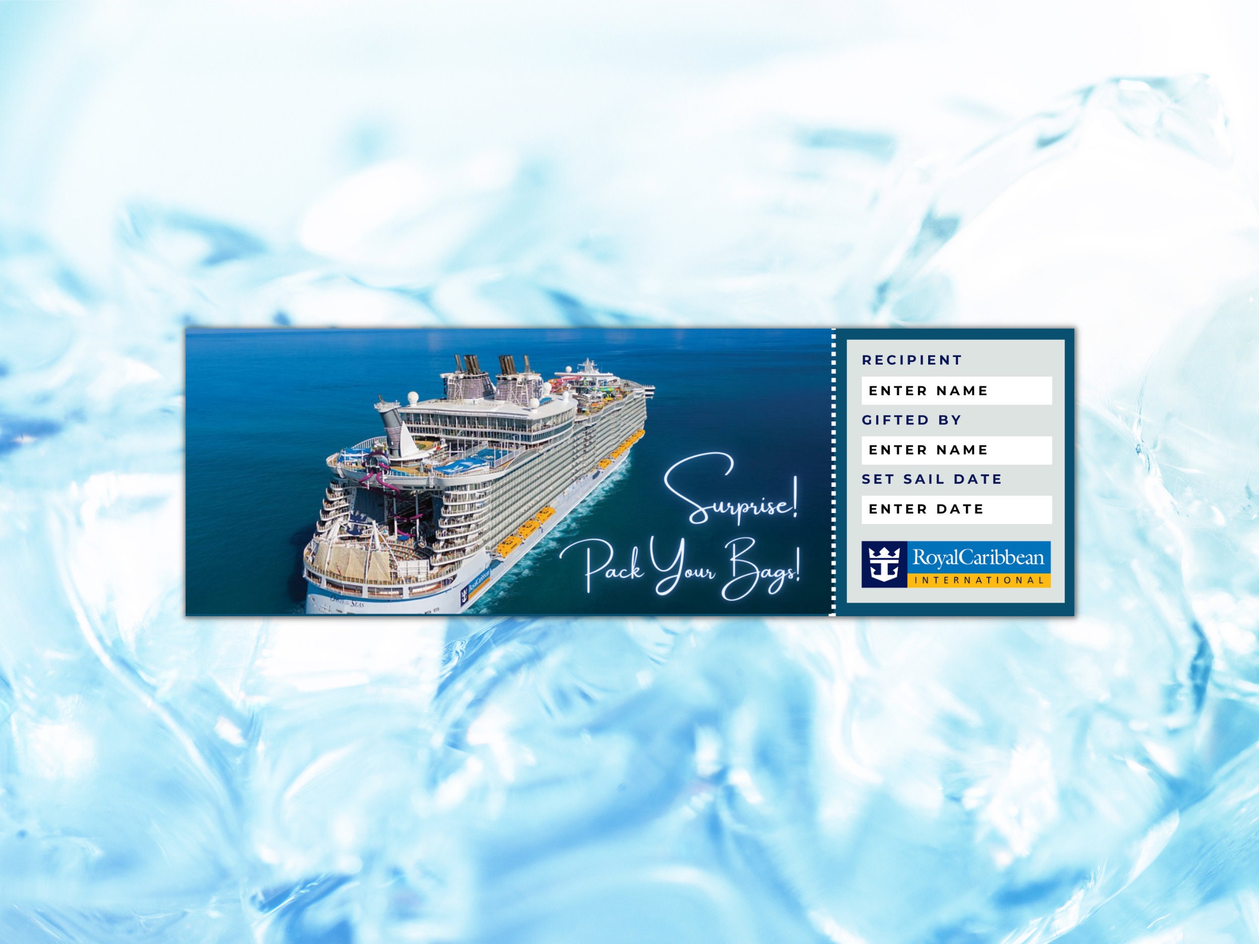 Royal Caribbean Cruise Oasis of the Seas Printable Ticket Template ...