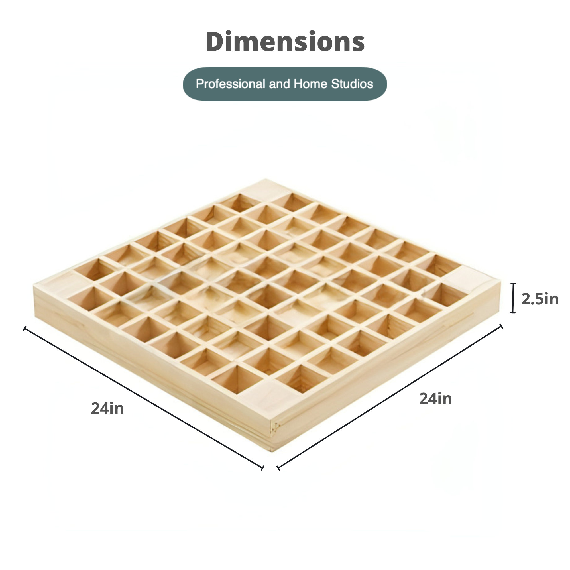 Wood Acoustic Diffuser Panel 2'x2'x2.5" - Acoustic Art Sound Diffuser ...