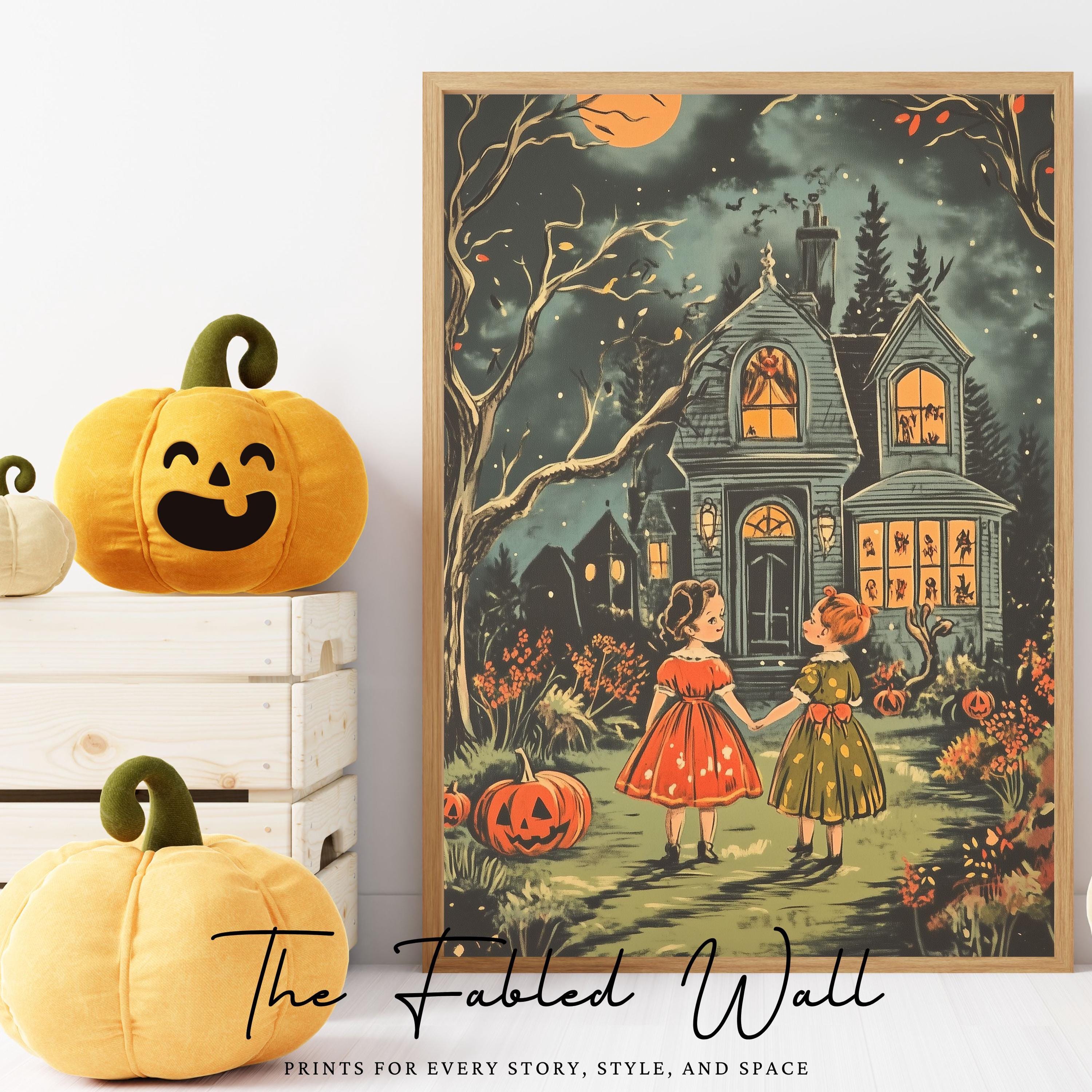 Vintage Halloween Wall Art | Moonlit Mischief | Printable Wall Art ...