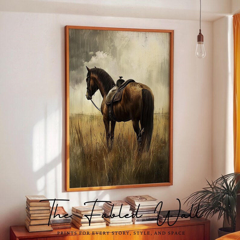 Moody Horse Wall Art Printable, Timeless Western Equestrian Art ...