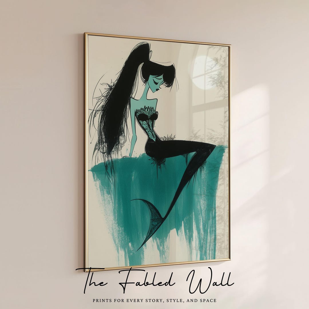 Midnight Siren Print, Digital Downloadable Wall Art, JPEG, Gothic ...