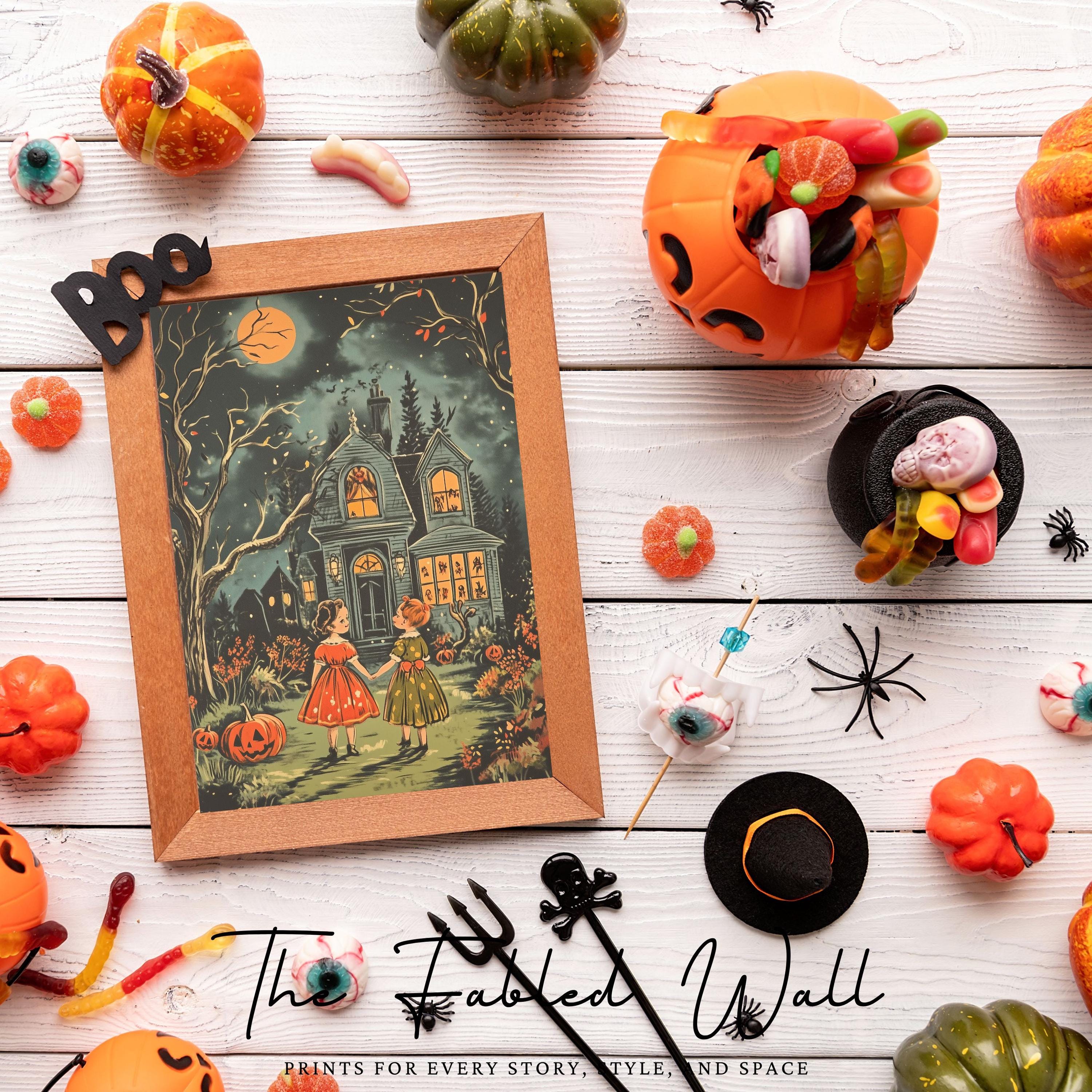 Vintage Halloween Wall Art | Moonlit Mischief | Printable Wall Art ...