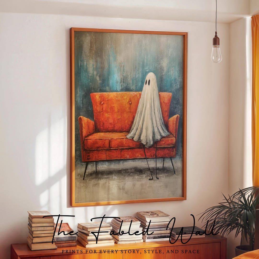 Couch Haunter Print: Whimsical Ghost on Sofa Art (digital Download) - Etsy