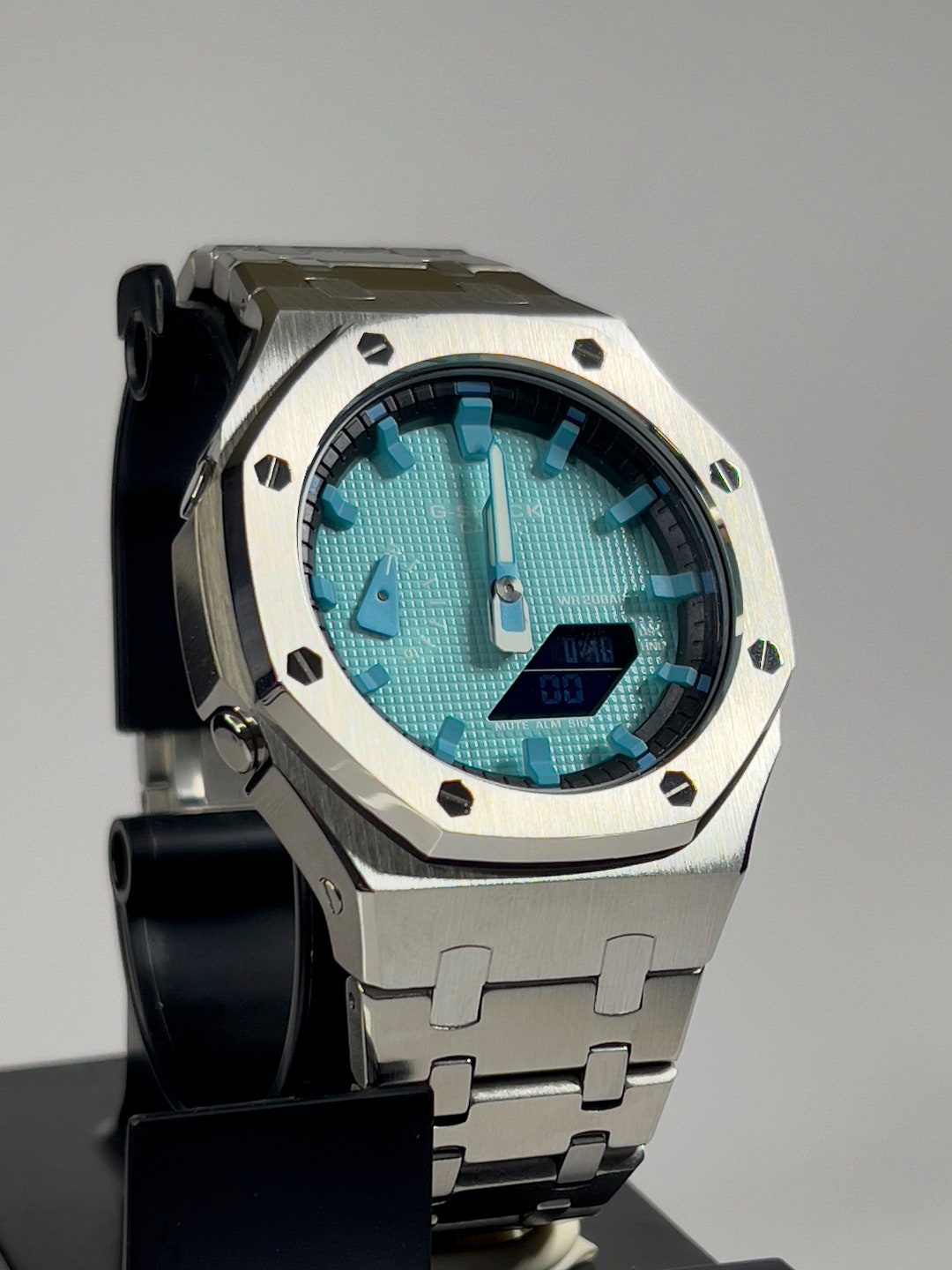 Casioak 'steel Blue' Custom Mod Royal Oak Stainless - Etsy UK