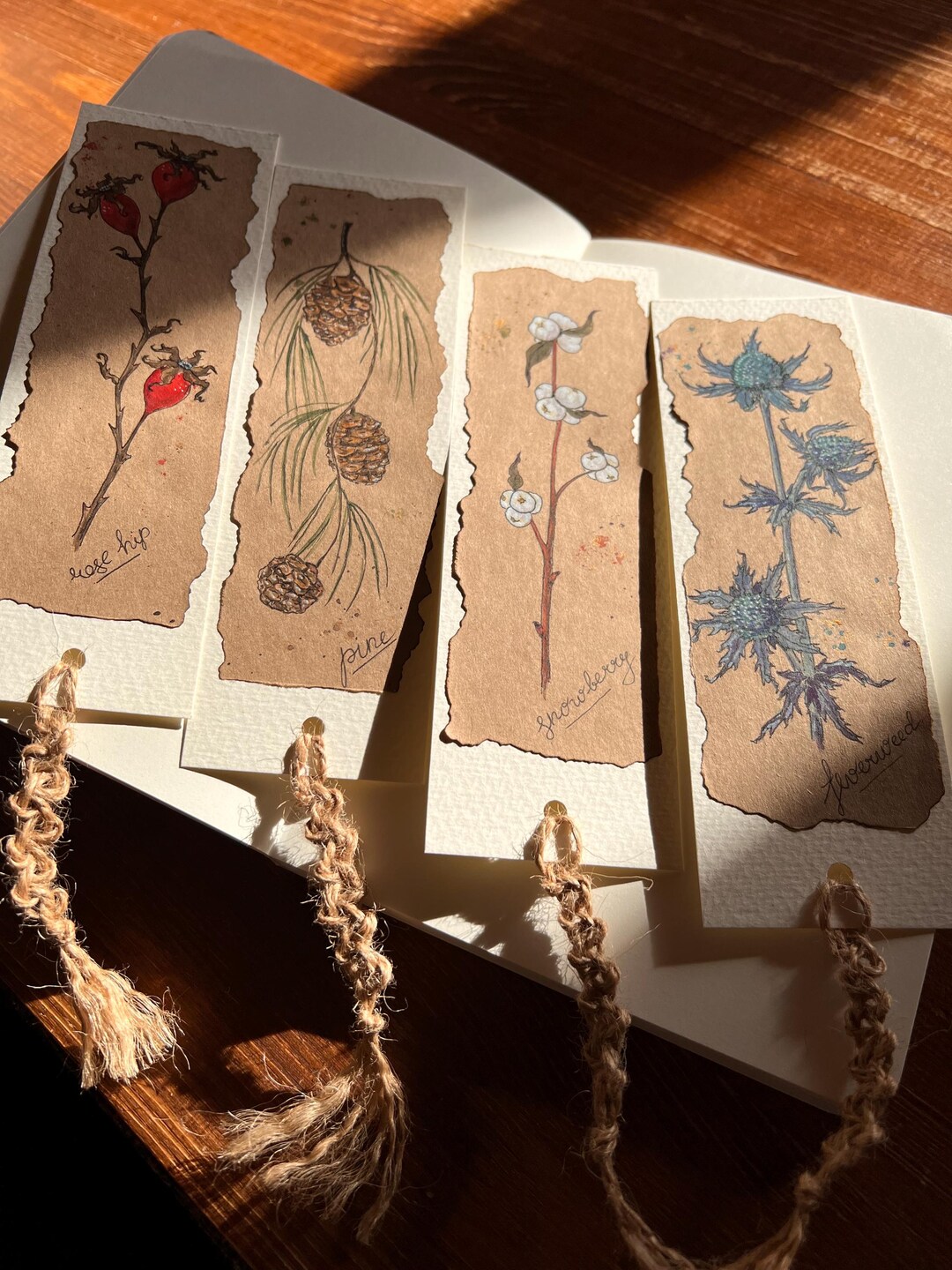 Retro Watercolor Art Bookmarks Set. Original Hand Painted Bookmark Set ...