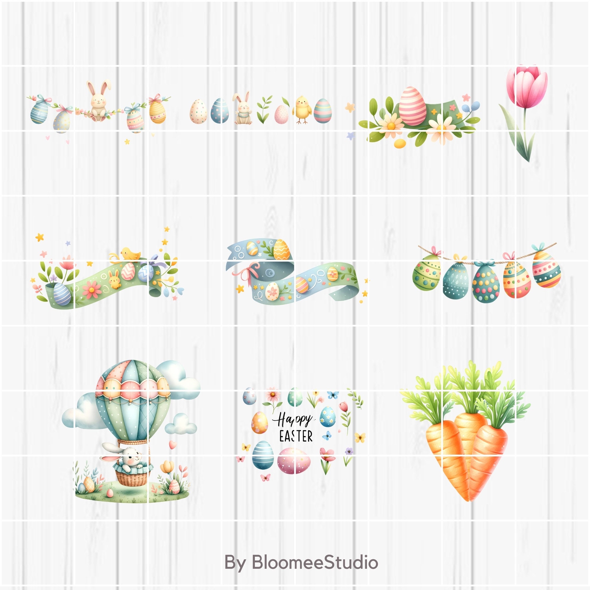 Happy Easter,easter Eggs,watercolor Clipart,easter Decoration,easter ...