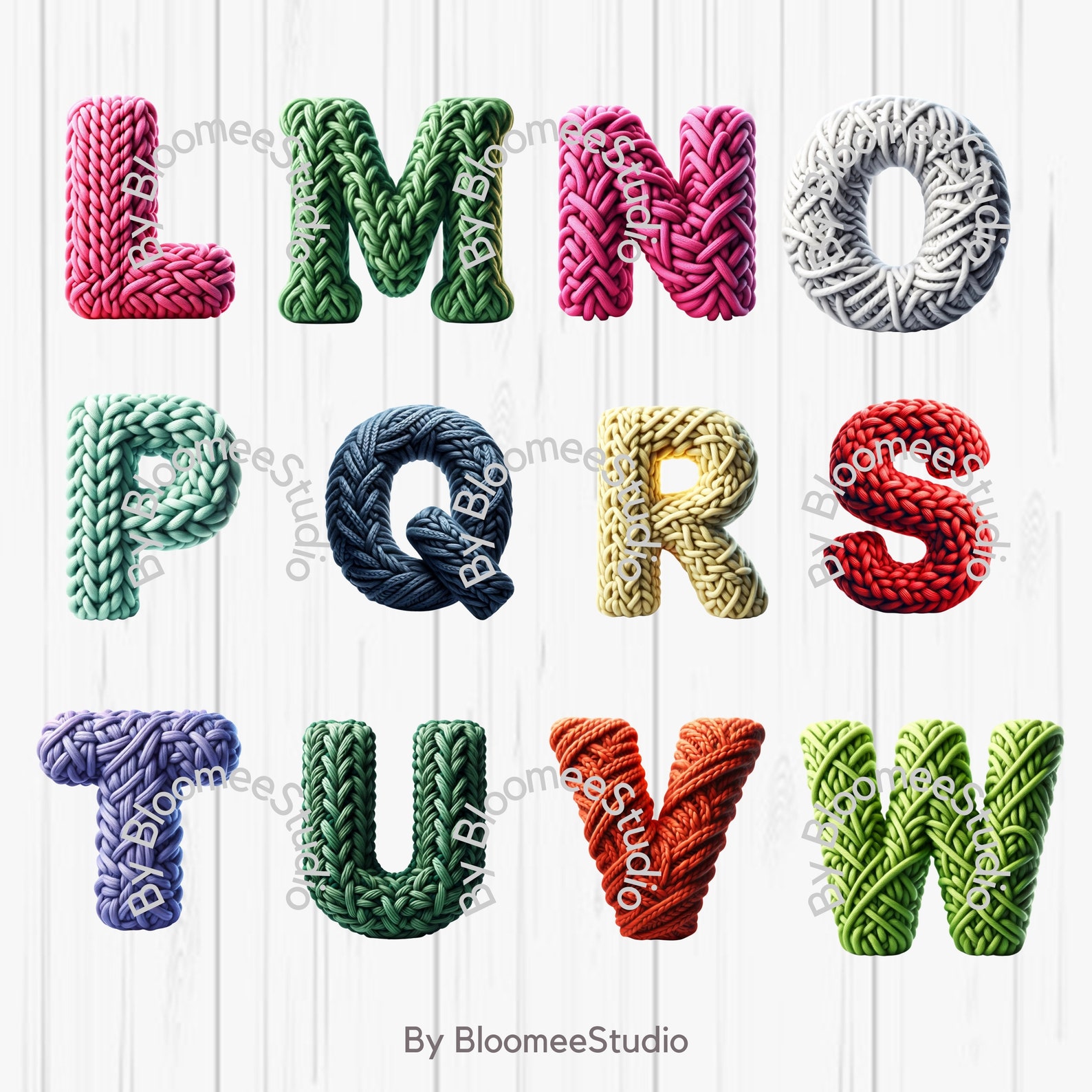 Knitted, Alphabet, Letters, Numbers, Symbols, Knit Alphabet, Clipart ...