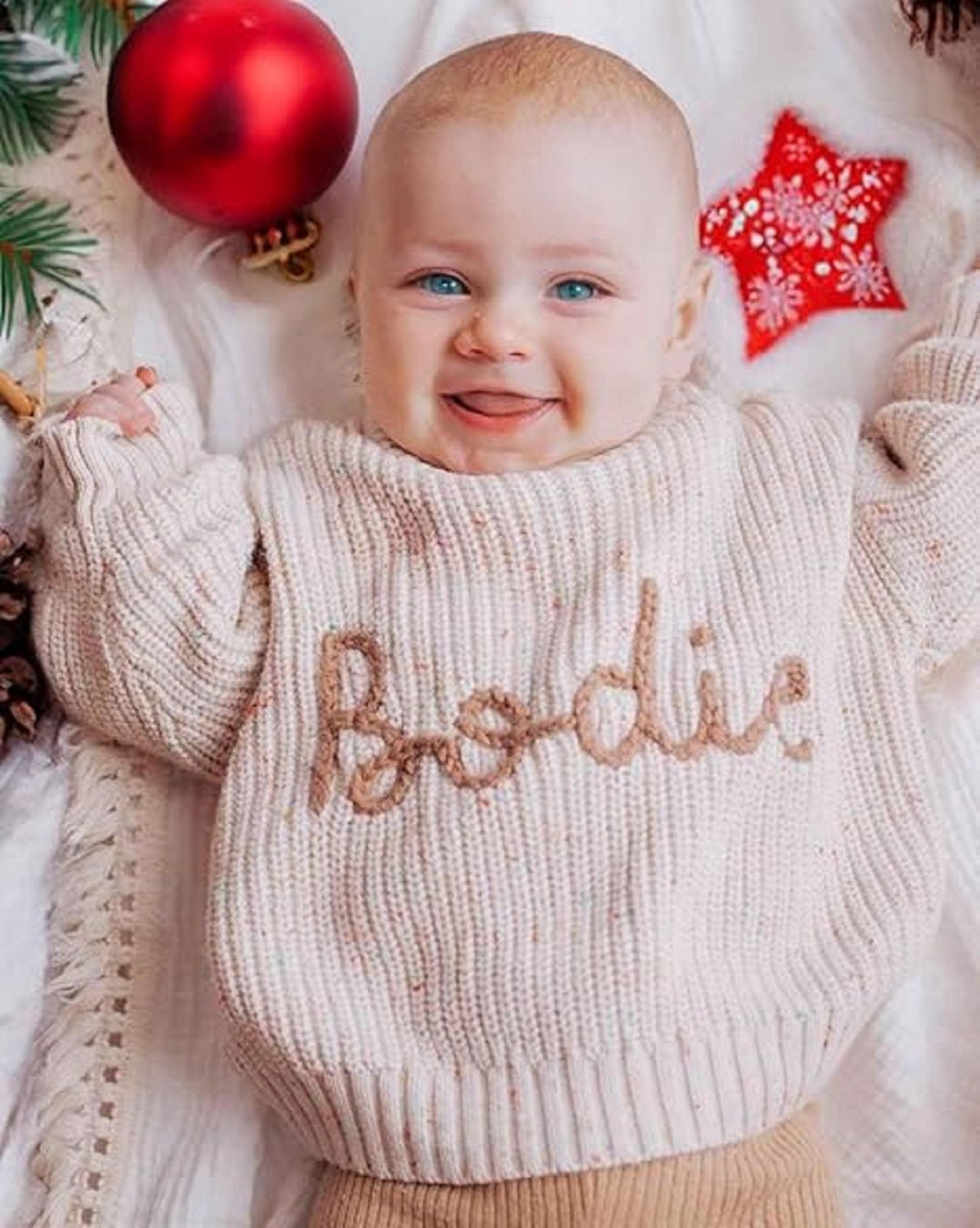 Handcrafted Baby Knit Sweater With Custom Embroidered Name or Monogram ...