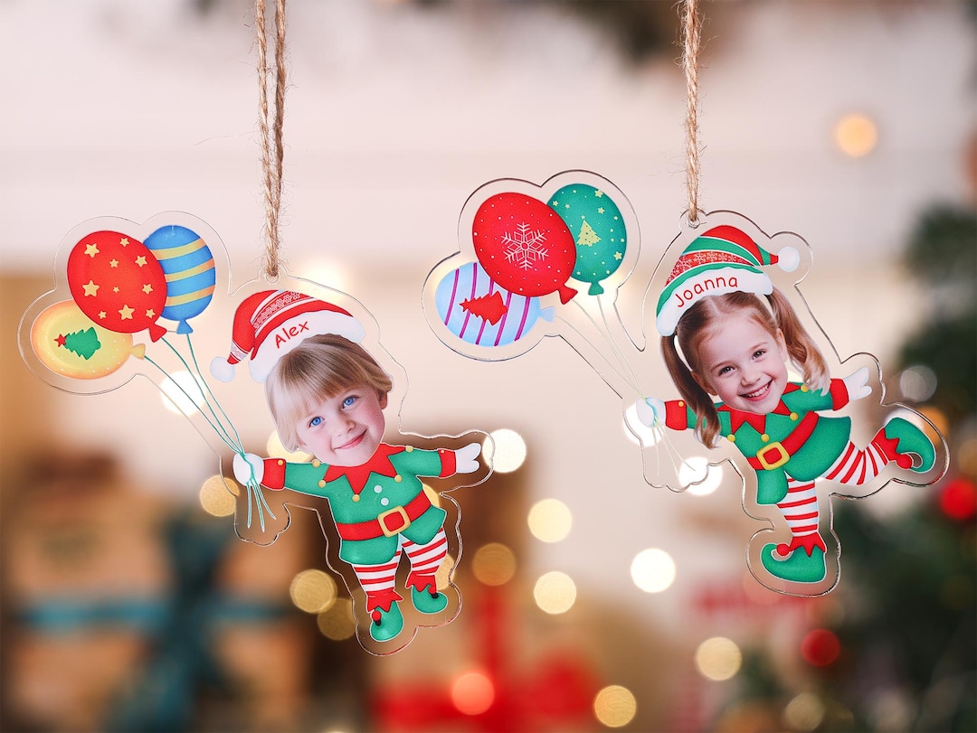 Personalized Baby Elf Photo Ornament: Custom Christmas Tree Decoration ...