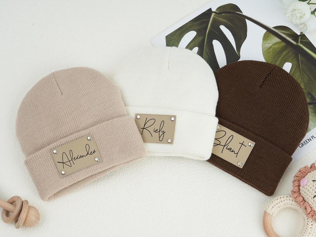 Personalized Baby Beanie: Custom Name Patch, Infant Toddler Gift - Etsy