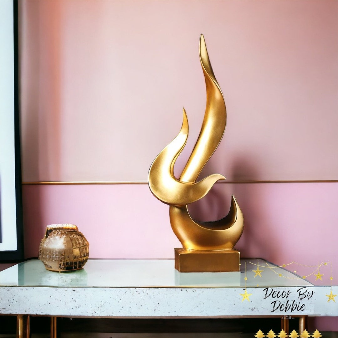 Modern Golden Flame Statue for the Living Room,home Decor Ornament ...