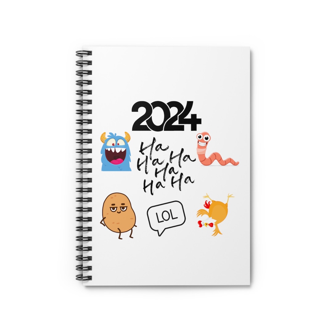 HAHA Lol Spiral Notebook 2024 Ruled Line in White. 118 Pages - Etsy