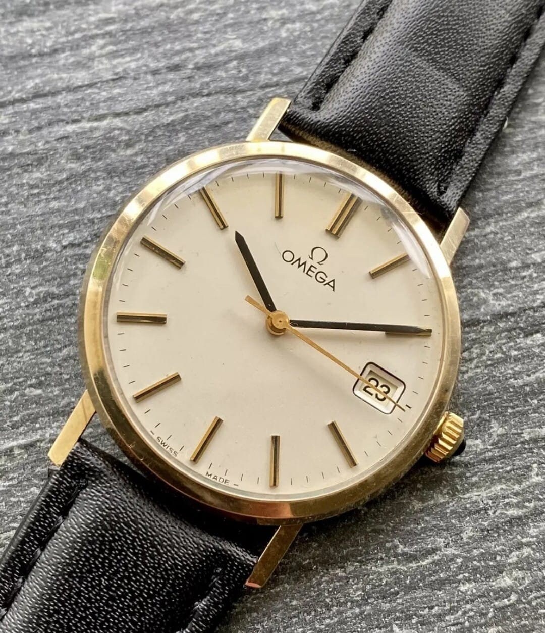 Omega 9K Solid Gold Men Wristwatch - Etsy
