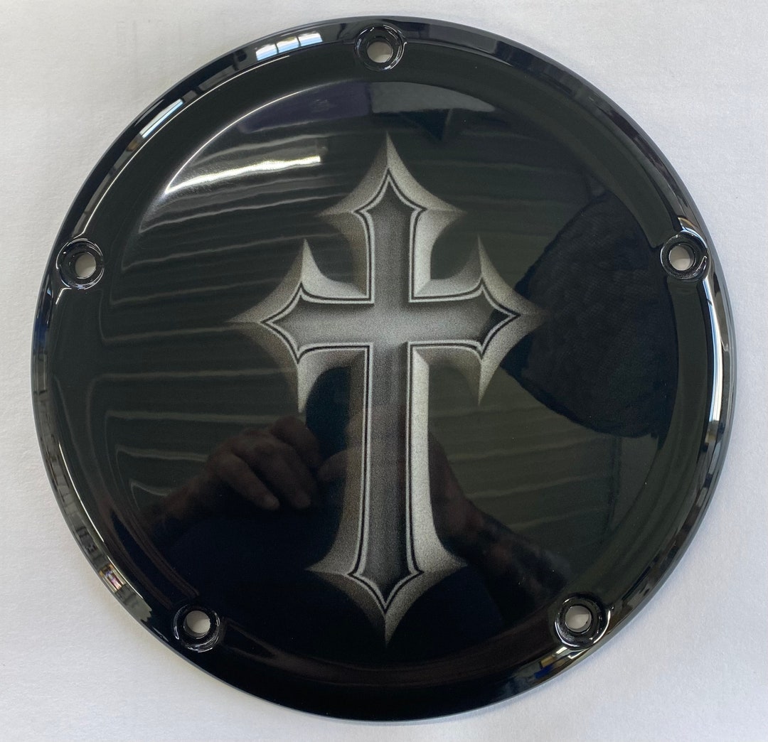 Custom Harley Davidson Derby Cover Titanium Cross - Etsy